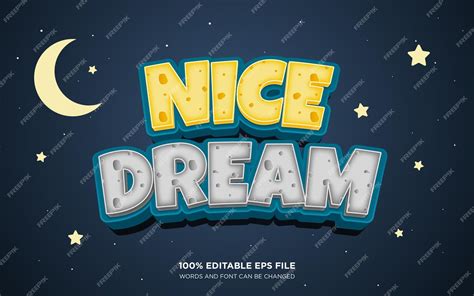 Premium Vector | Nice Dream 3d editable text style effect
