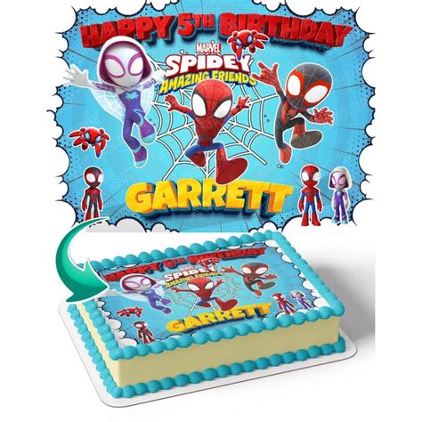 Spidey And His Amazing Friends Sp Edible Image Cake Topper Personalized