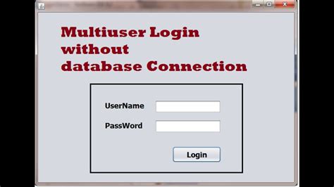 Login Page Without Database Connection Java Swing Youtube