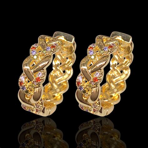 Gold Filled Oro Laminado Luxe Braided Hoop Earrings Kuania