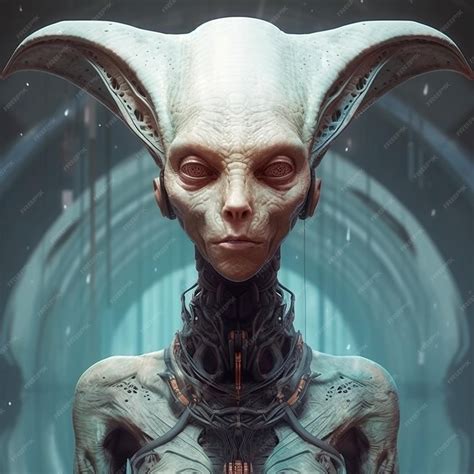 Premium Ai Image Alien Female Alien Grey Color Face Portrait The Greys