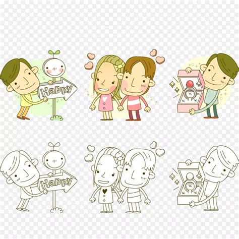 Q版重要的情人节插画 卡通情侣png图片素材下载图片编号393677 Png素材网