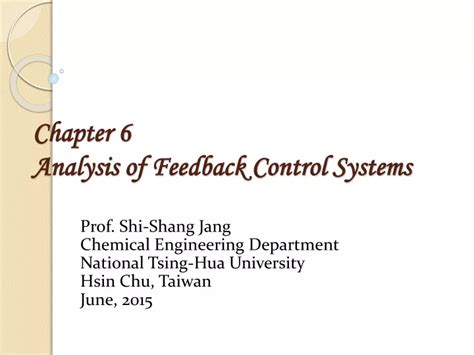 PPT Analysis Of Feedback Control Systems In Chemical Engineering PowerPoint Presentation ID