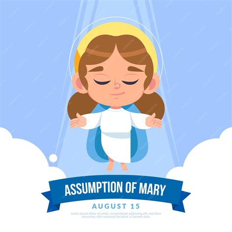 Assomption De Dessin Animé De Lillustration De Marie Vecteur Gratuite