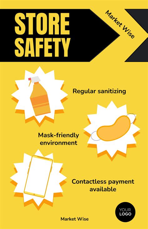 Free Yellow Store Safety Poster Template To Edit Online