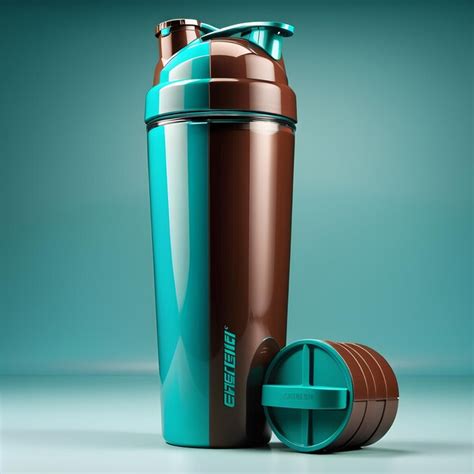 Cocktail Shaker With Lid On Blue Background 3d Rendering Premium Ai