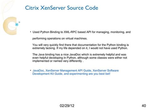 xenserver hyper v and esxi architecture api and coding ppt