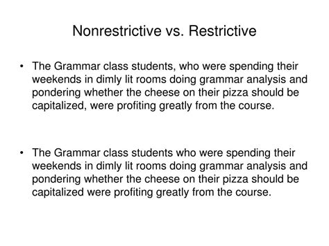 PPT The Search For Nonrestrictive Relative Clauses PowerPoint Presentation ID