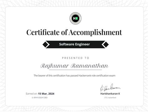 Passed Hackerrank Software Engineering Exam Rajkumar Ramanathan Posted On The Topic Linkedin