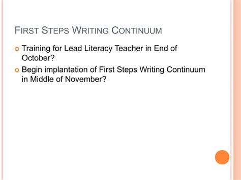 What Is First Steps Reading And Writing Continuum Pptx Primary