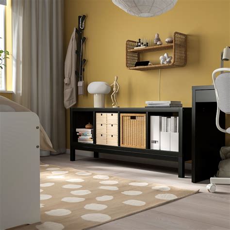 Kallax Shelving Unit With Underframe Black Brown Black 147x59 Cm Ikea