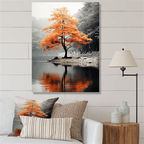 Loon Peak® Orange And Grey Forest Autumn Elegance Ii Forest Canvas