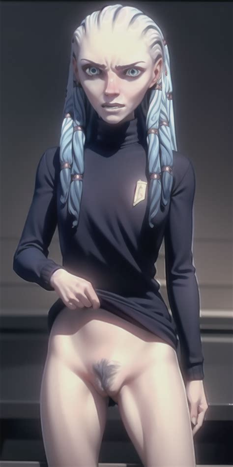 Rule 34 Ai Generated Alien Girl Areola Blue Eyes Blue Hair Braided Hair Breasts Grey Lips