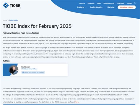 プログラマーに最も人気のプログラミング言語とは2025年2月のプログラミング言語人気ランキングが発表される GIGAZINE