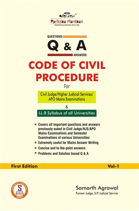Questions And Answers Code Of Civil Procedure Samarth Agrawal Books Llp