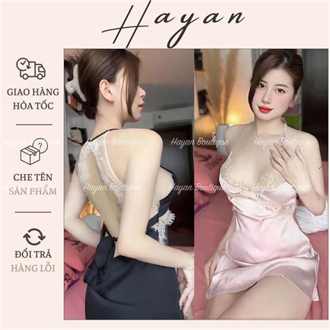 Ht28 Sexy Nightgown With Floral Lace Trim And Tie Chest Given To Chip
