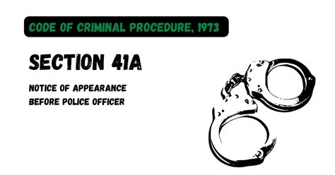 Section 41a Notice Of Appearance Before Police Officer The Code Of Criminal Procedure