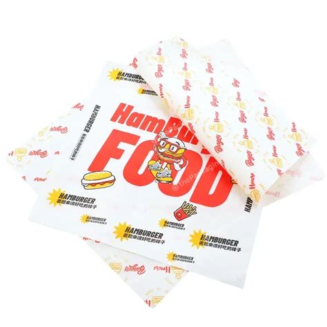 Chamepak Custom Logo Greaseproof Hamburger Paper Wrapper Baking Paper