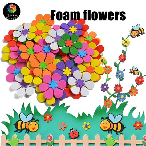 Jual Bunga Tirai 50pcs Blackboard Culture 3deva Foam Craft Bunga Warna