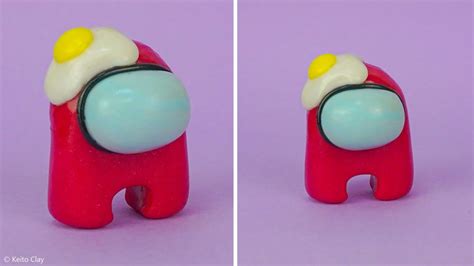 Making Among Us Character With Egg Hat From Polymer Clay Shorts 🤫 Keito Clay Polymer Polymer