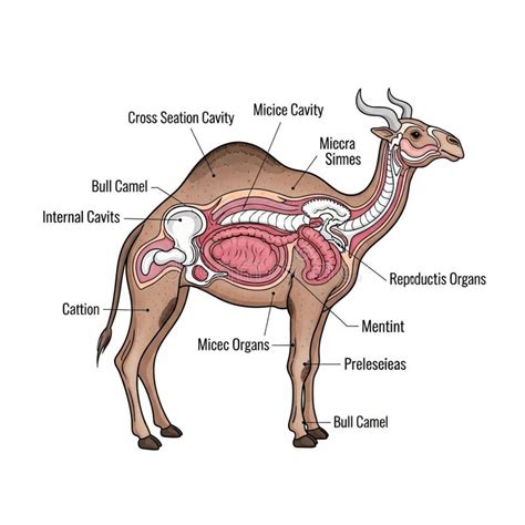 Diagram Displays Various Internal Cavities And Organs Marked With Stock