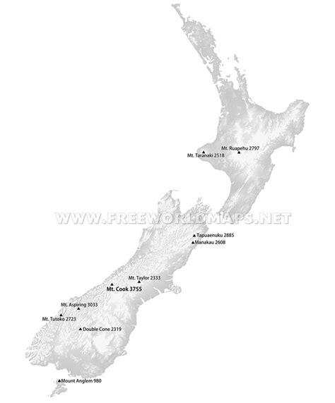 New Zealand Physical Map Rollup Physical Map Of Australia New Zealand