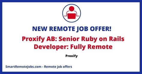 smart remote jobs on linkedin proxify ab senior ruby on rails