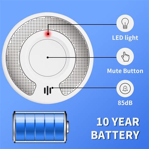 V Come Stand Alone Smoke Detector With 10 Year Life Lithium Battery