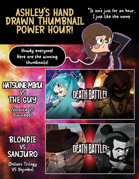 Winners Ashleys Hand Drawn Thumbnail Power Hour 10 Rdeathbattlematchups