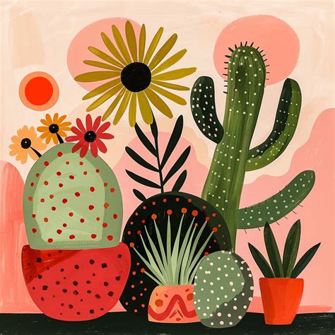 Set Of 30 Modern Cactus Prints Boho Botanical Wall Art Digital