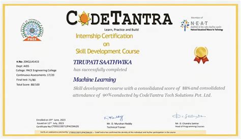Machinelearning Codetantra Skilldevelopment Saathwika Tirupati