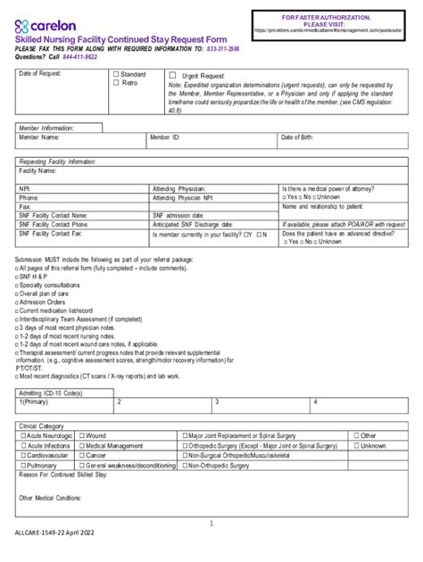 Fillable Online Initial Skilled Nursing Facility Authorization Request Form Fax Email Print