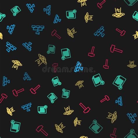 Set Line Folder Tree Unknown Document Ufo Abducts Cow And Hammer On