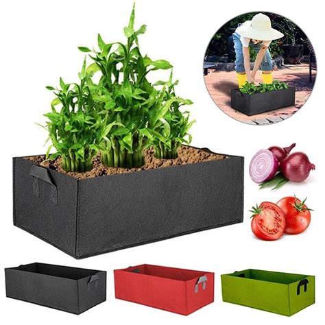 Felt Grow Bag Rectangle Planting Nursery Pot Flower Plant Pot Vegetable