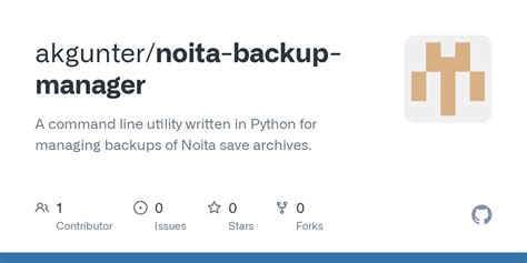 Github Akgunternoita Backup Manager A Command Line Utility Written
