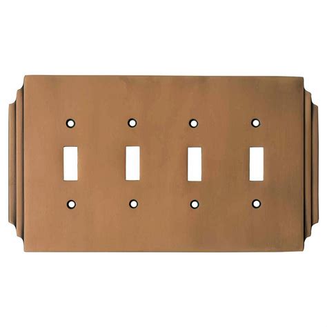 Art Deco Miami Beach 4 Toggle Antique Copper Light Switch Covers Switch Hits