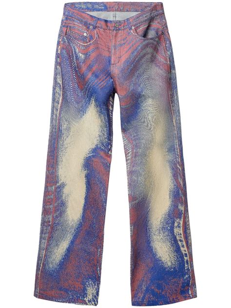 Camperlab Abstract Pattern Jeans Blue Farfetch Patterned Jeans