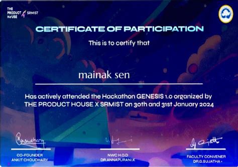 Genesis Hackathon Certificate Pdf