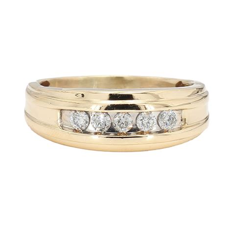 14k Yellow Gold Diamond Mens Band 050 Ct Tdw 7 Grams Size 135