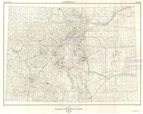 Historic Mine Map Fluorspar Deposits In Colorado Brady 1975 Vint