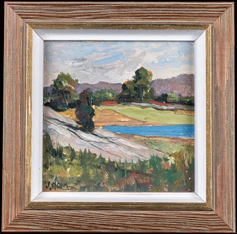 John Malm Olja På Pannå Signerad Konst Måleri Auctionet