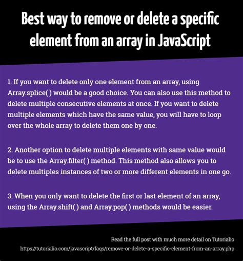 Best Way To Remove Or Delete A Specific Element From An Array In