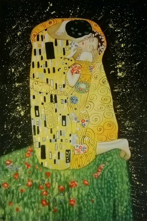 Gustav Klimt The Kiss Reproduction Peinture Par Vito Brassi Artmajeur