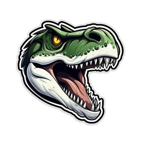 Premium Photo Allosaurus Sticker Logo On White Background