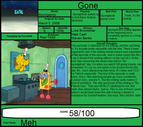 Spongebob Review Gone By Spongey444 On Deviantart