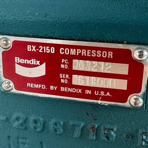 103116 Genuine Bendix Air Compressor Bx 2150 Truck To Trailer