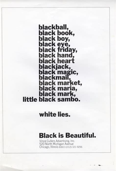 “black Is Beautiful ” Ad For Vince Cullers Advertising Fonts In Use