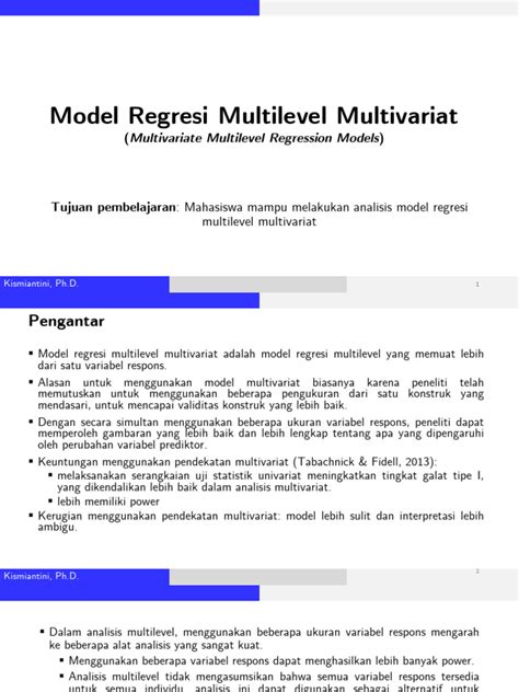 13model Regresi Multilevel Multivariat Pdf