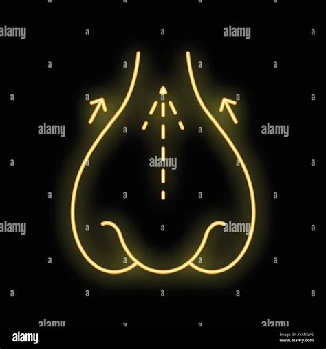 Neon Yellow Glowing Symbol Of Bottom Showing Urinary Incontinence