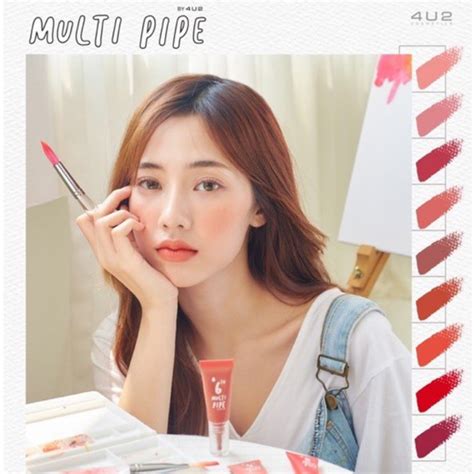 4u2 Multi Pipe Lip Can Be Applied On Both Eyes Cheeks Mouth Shopee